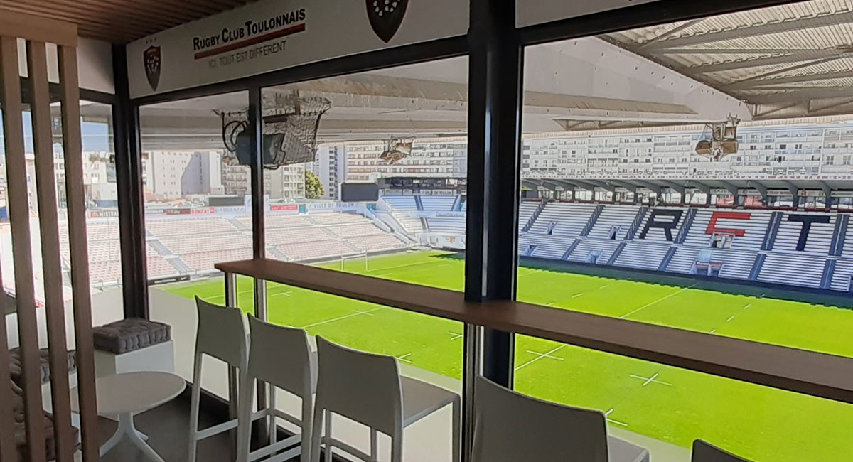 Agencement loges Rugby Club Toulonnais| GL events Agencement